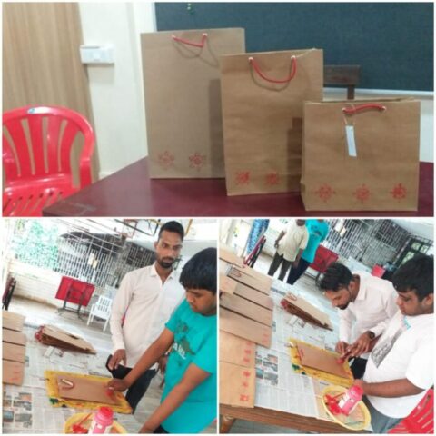 Paper bag block printing - Together Foundation